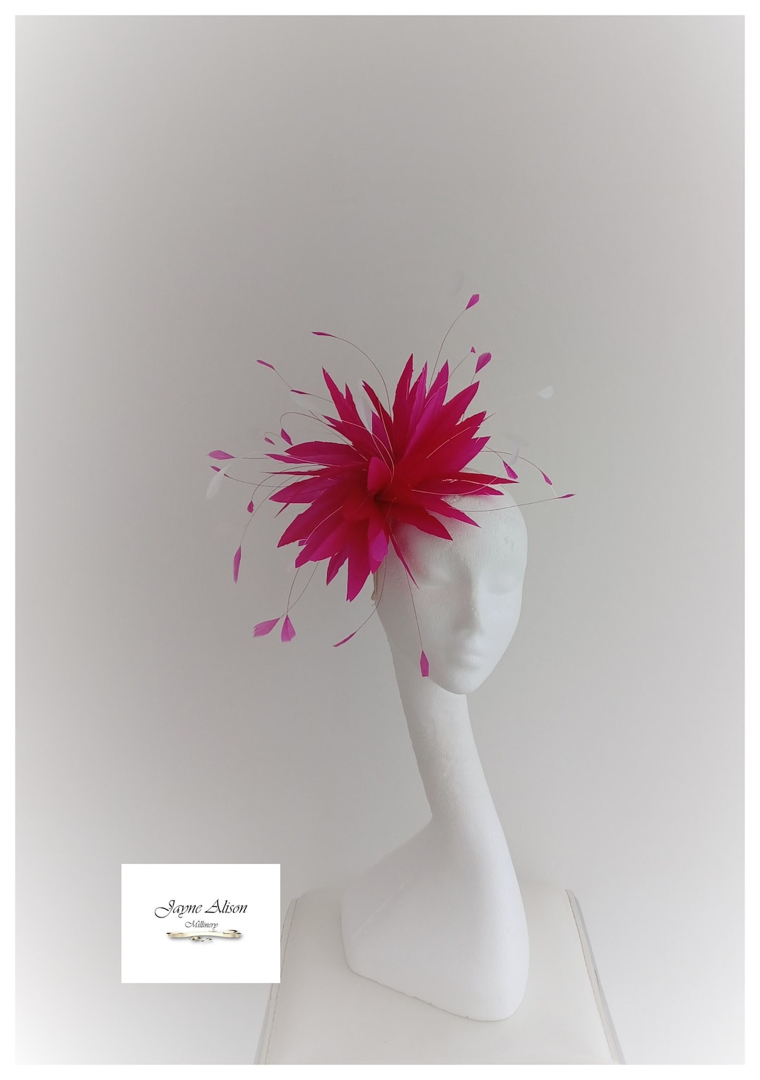 Cerise Pink Feather Fascinator, Wedding Hatinator, Mother of the Bride ...