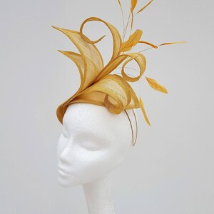 Gold, Yellow Fascinator, Wedding Fascinator, Mother of the Bride Hat ...