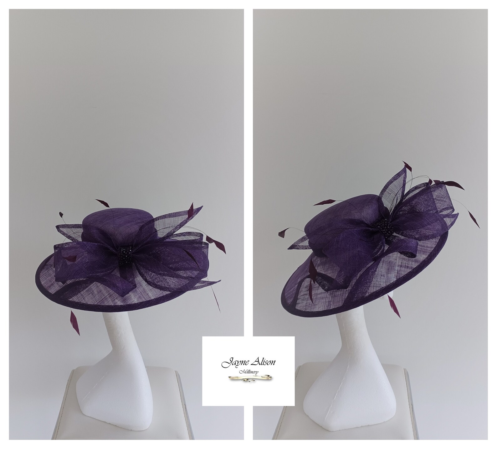 Cadbury Purple Plum Hatinator Wedding Hat Mother of the - Etsy