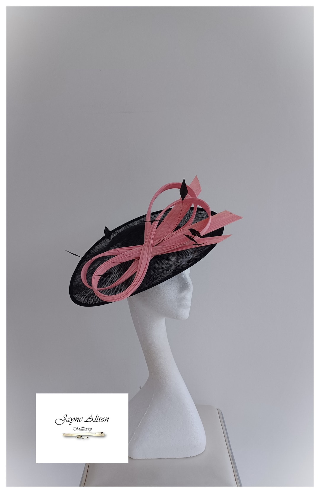 Oval Hatinator, Black Hat, Pink Mother of the Bride Hat, Ladies Day ...