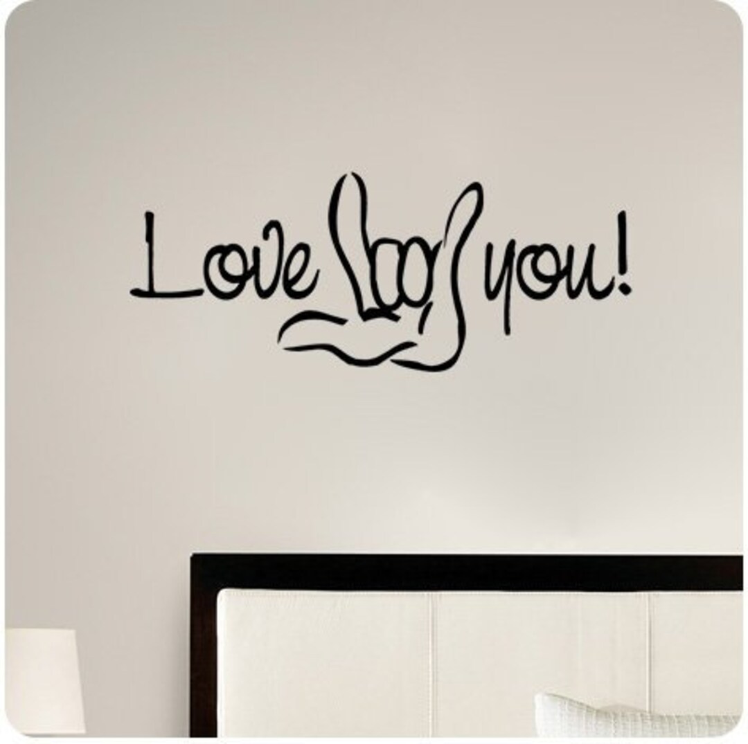 48" Love You! Sign Language I Love You Wall Decal Sticker Art Mural ...