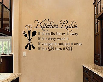 Kitchen Rules Vinyl Wall Decal Sticker Home & Living Vinyl - Etsy