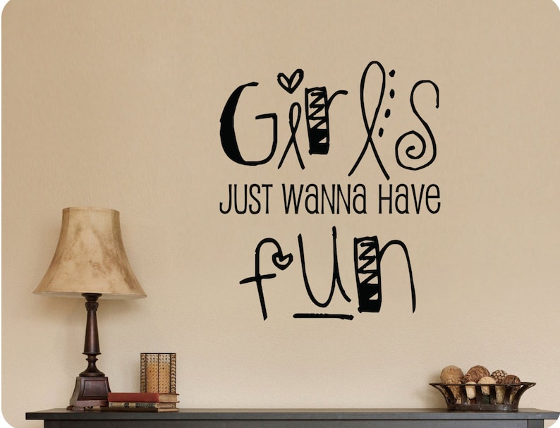 Girls Just Wanna Have Fun Childroom Wall Decal Sticker Mural Home Cyndi ...