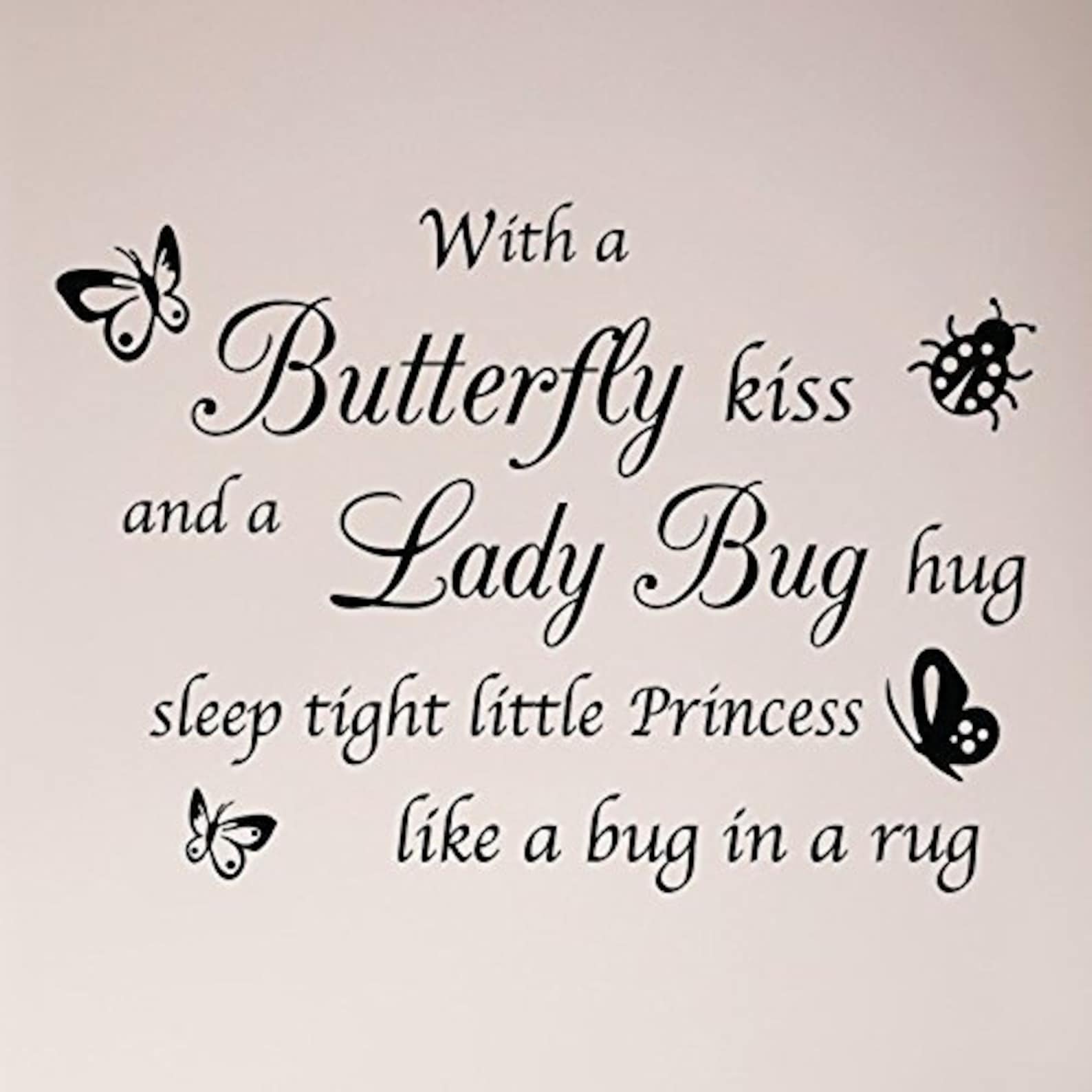 32"x24" With a Butterfly Kiss and A Lady Bug Hug Sleep Tight Little ...