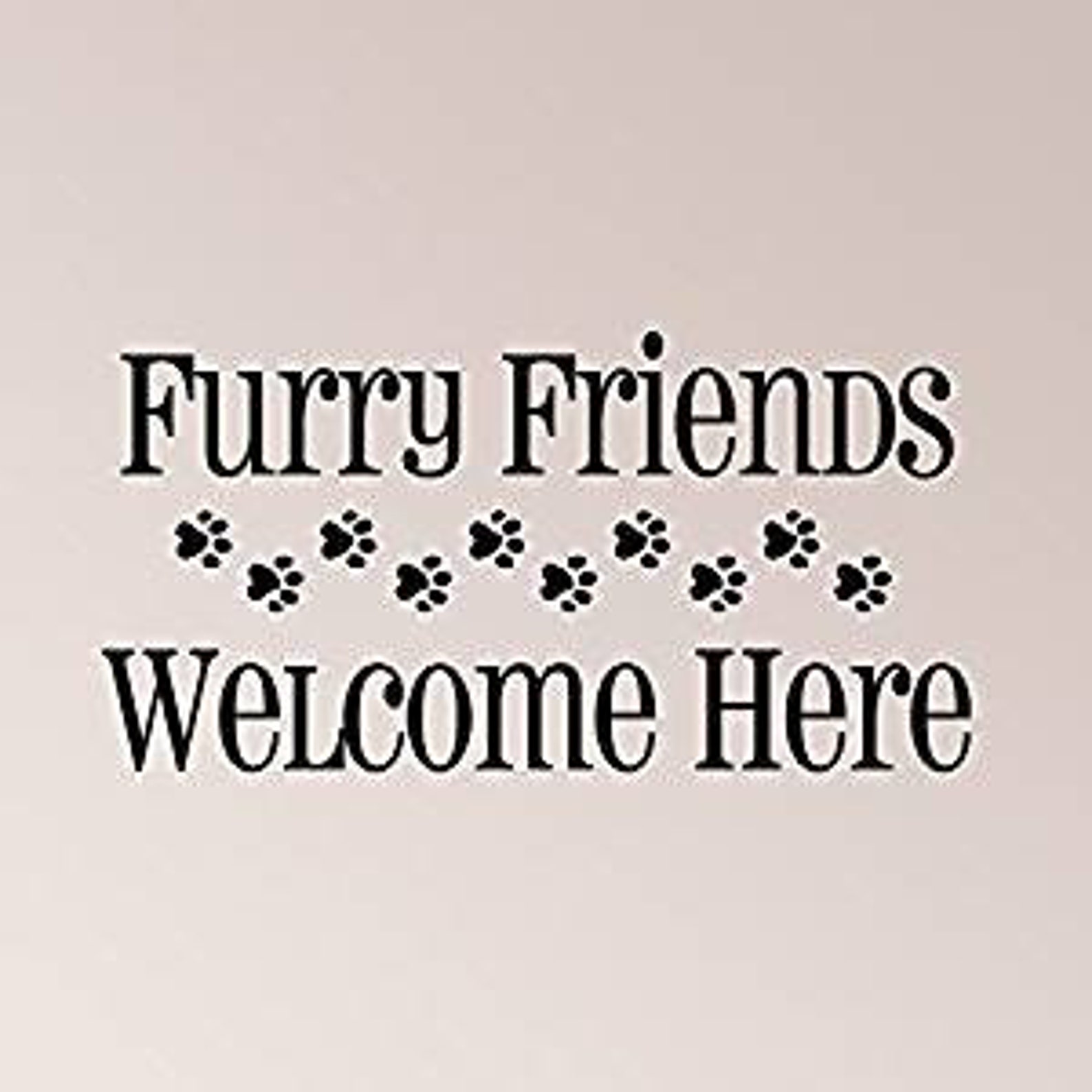 24"x12" Furry Friends Welcome Here Pet Lover Home Paw Prints Wall Decal ...