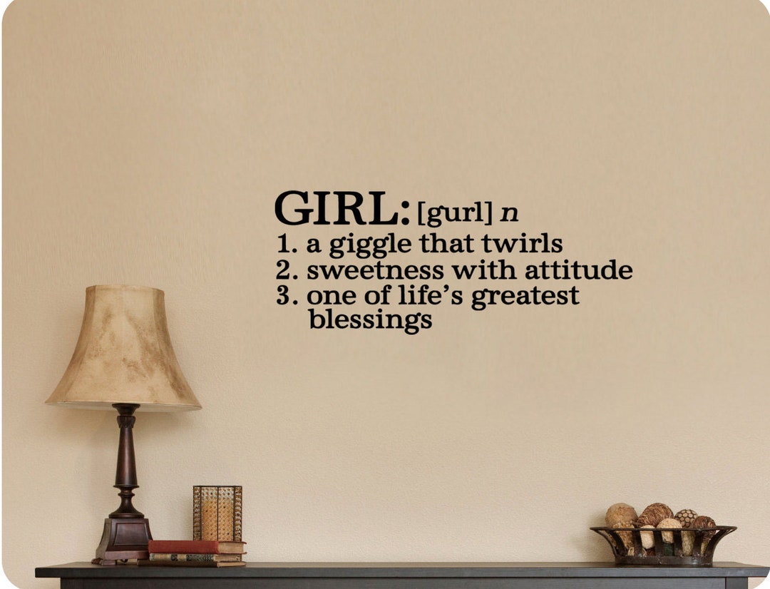 Girl Definition Funny Sweetness Decal Wall Decal Sticker Mural Home - Etsy