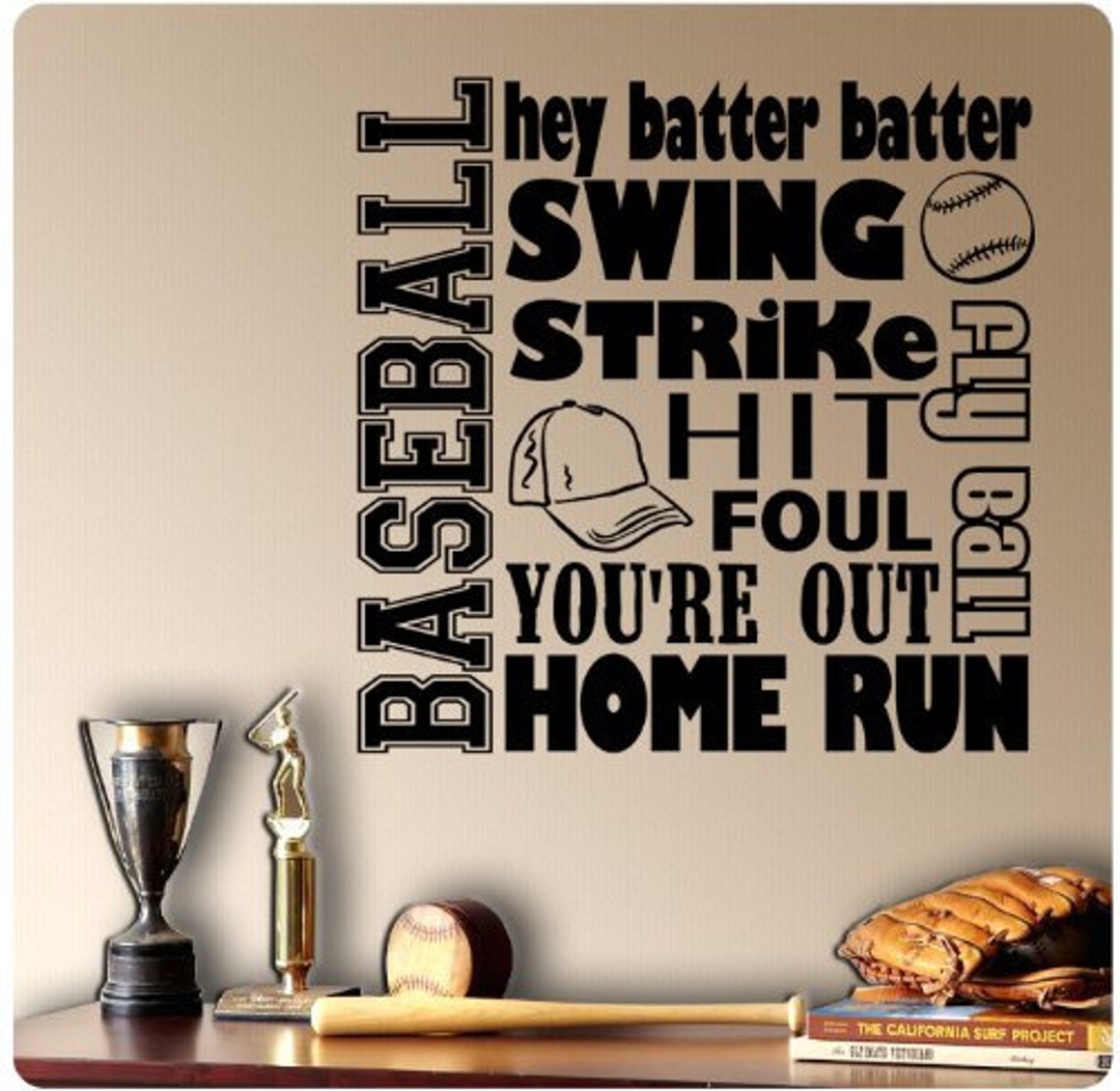 Baseball Sayings Collage Hey Batter Batter Swing Strike Hit Foul Home ...
