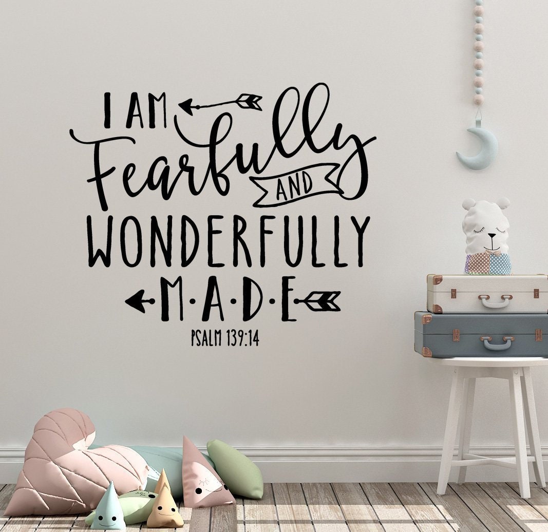 I Am Fearfully and Wonderfully Made Psalm 139:14 Christian Bible Verse ...