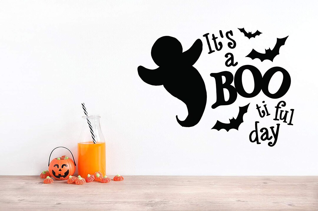 24"x17" It's A Boo Tiful Day Beautiful Bootiful Black Bats Ghost ...