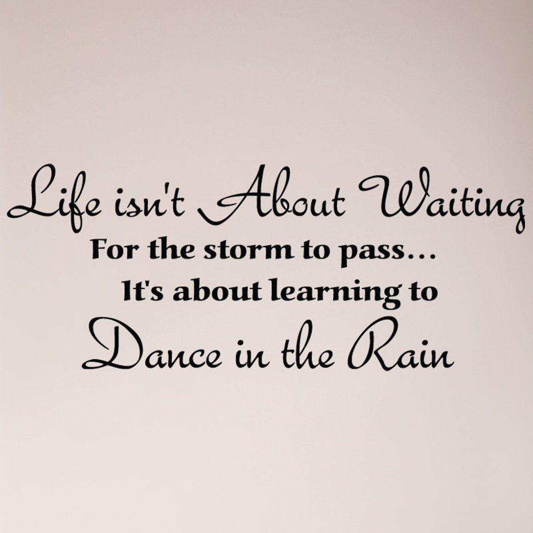 Life Isn't About Waiting for the Storm to Pass It's About Learning to ...