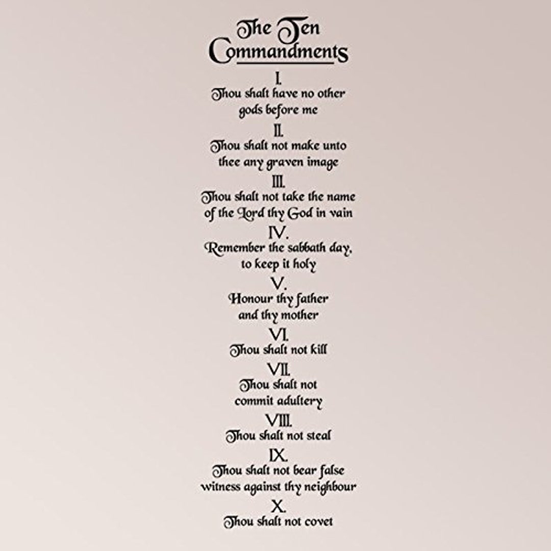 11"x38" the Ten Commandments 10 Honor Thou Shalt God Scripture Wall ...