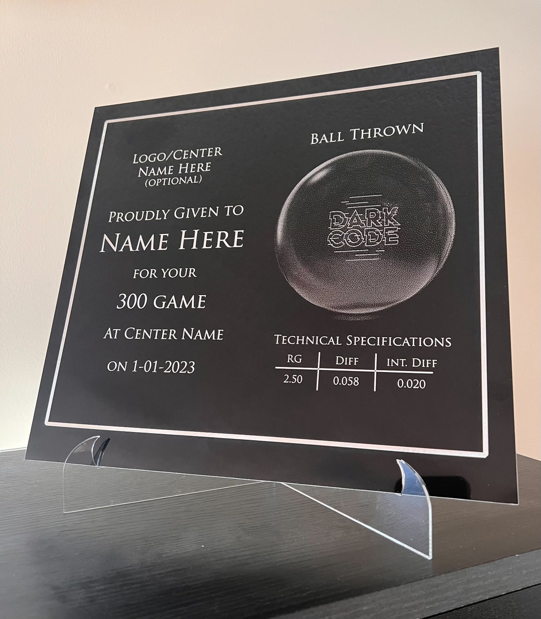 Laser Engraved Bowling Award Plaque - Etsy