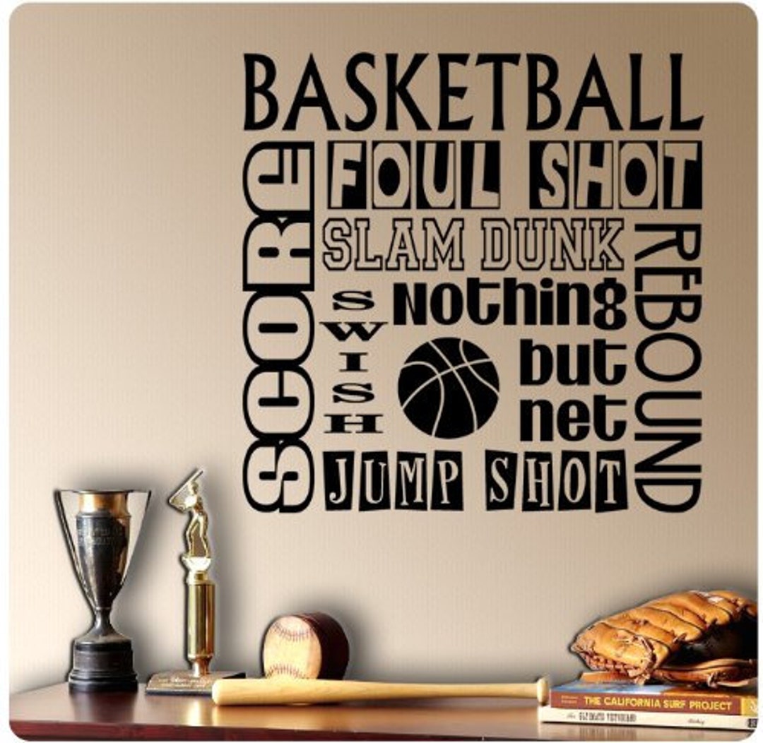 Basketball Sayings Collage Rebound Slam Dunk Score Foul Shot Jump ...