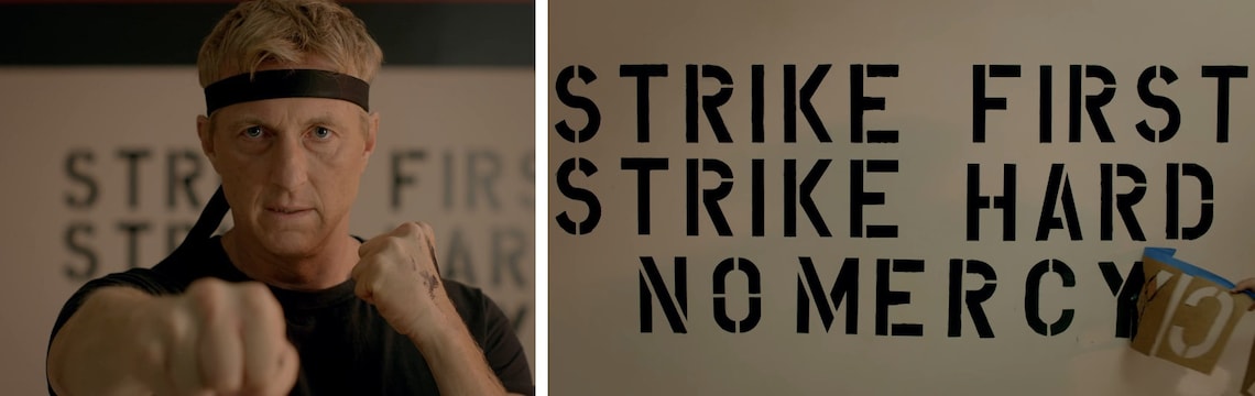 Cobra Kai Strike First Strike Hard No Mercy Wall Decal Sticker - Etsy