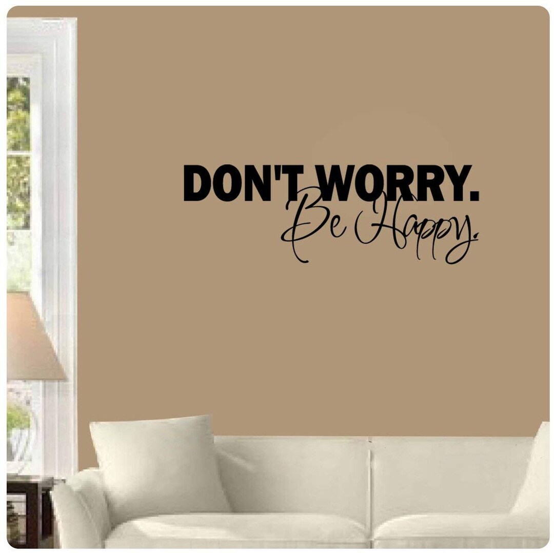 34" Don't Worry Be Happy Wall Decal Sticker Art Mural Home Decor Quote ...