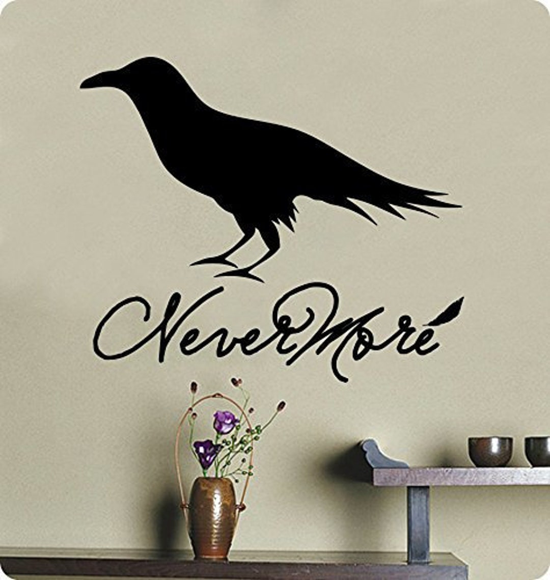 24" Nevermore the Raven Edgar Allen Poe Poetry Wall Decal Sticker Art ...