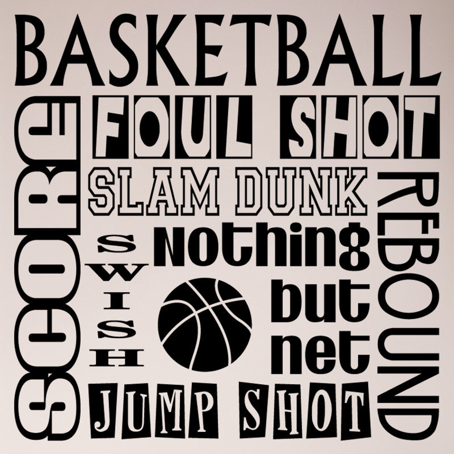 Basketball Sayings Foul Shot Score Slam Dunk Nothing but Net | Etsy