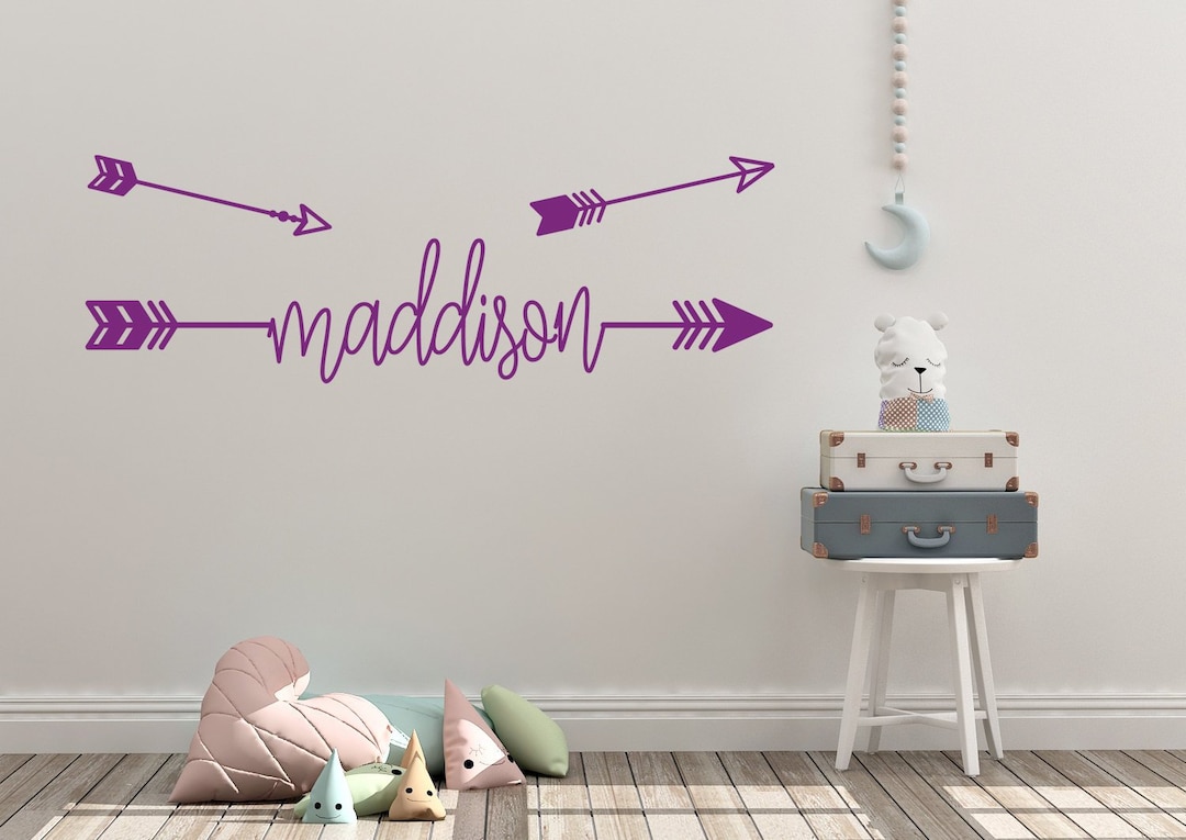 CUSTOM Personalized Name Girl Boy Arrow Wall Decal Sticker Mural Home ...
