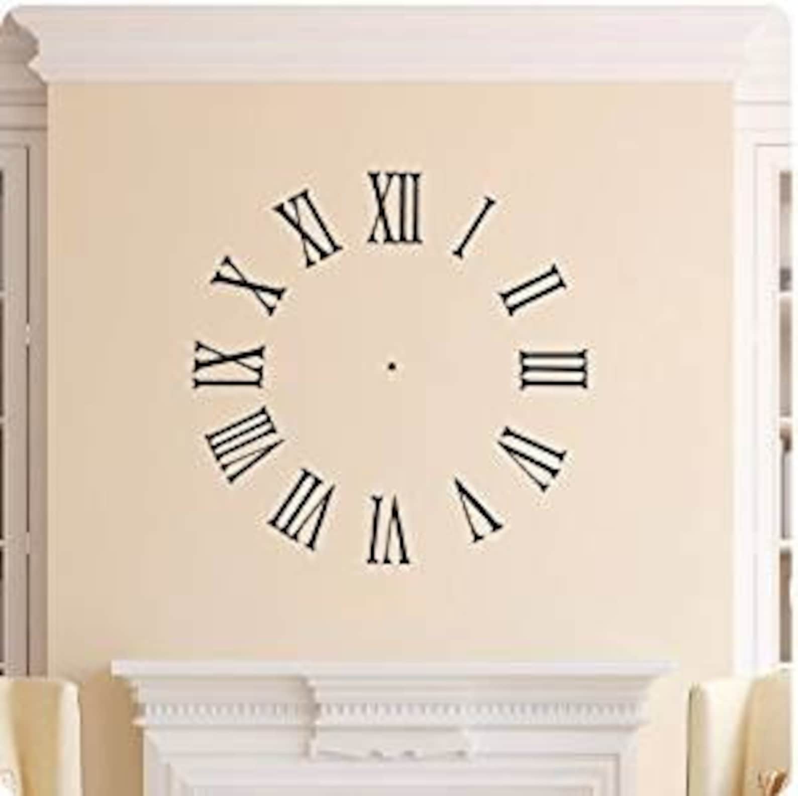 Clock Face Wall Decal Roman Numerals Time Wall Decal Sticker - Etsy