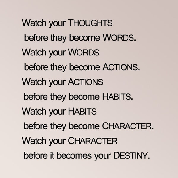 Watch Your Thoughts - Etsy