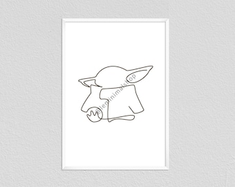 Grogu Line Drawing - Etsy