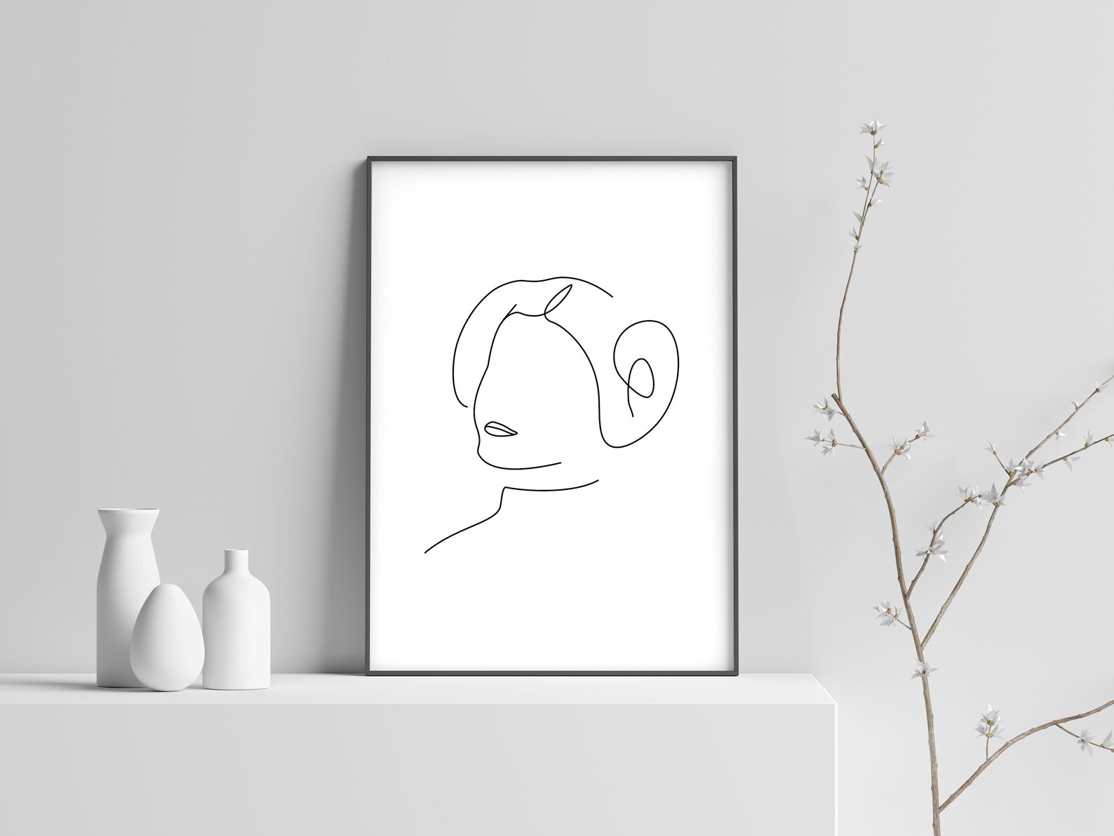 Princess Leia Star Wars Minimalist Line Drawing | Star Wars Room Decor ...