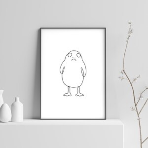 Porg Star Wars Last Jedi Minimalist Line Art | Star Wars Porg ...