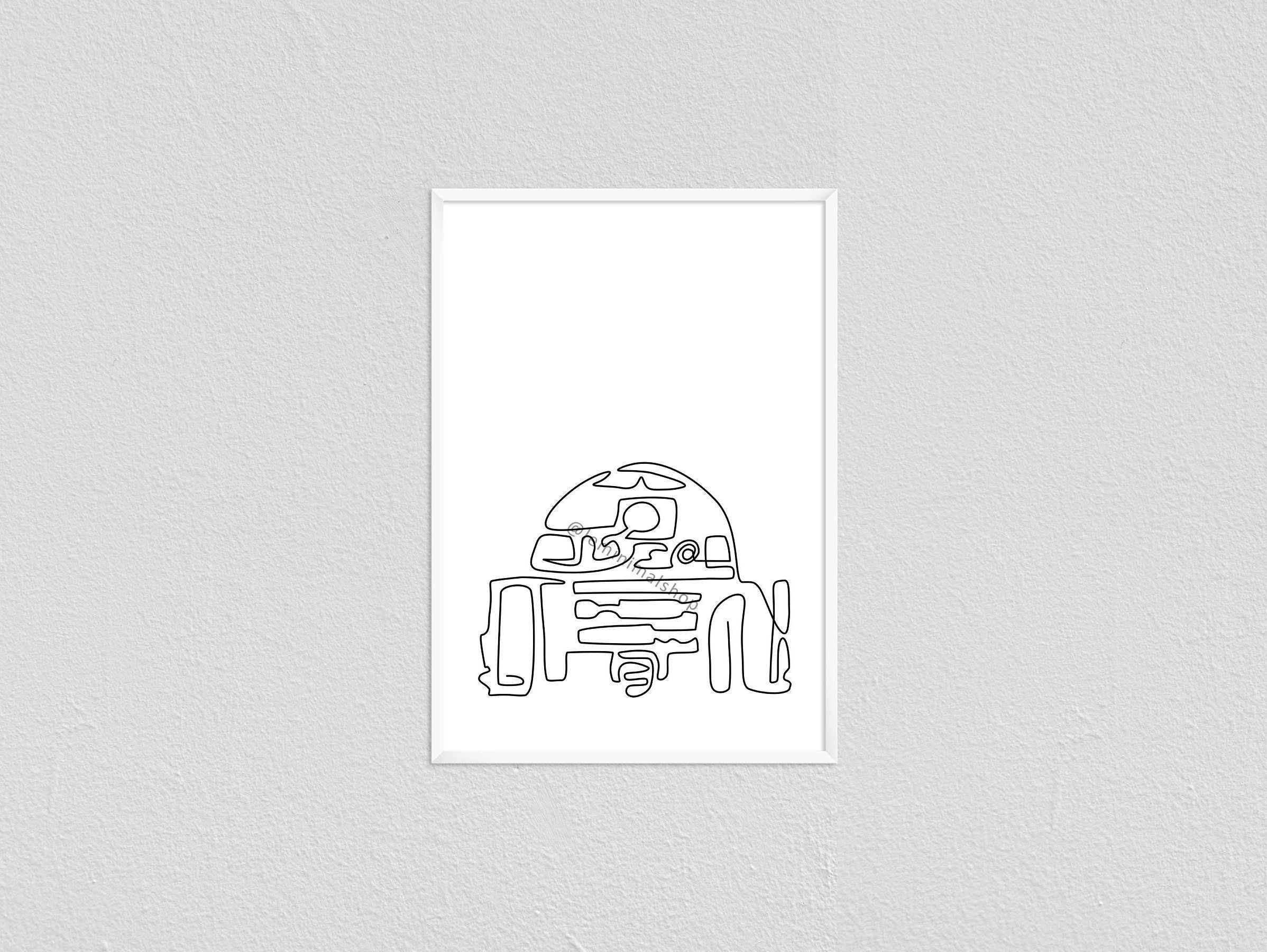 R2D2 Star Wars Minimalist Line Drawing | Star Wars Kids Boys Room Decor ...