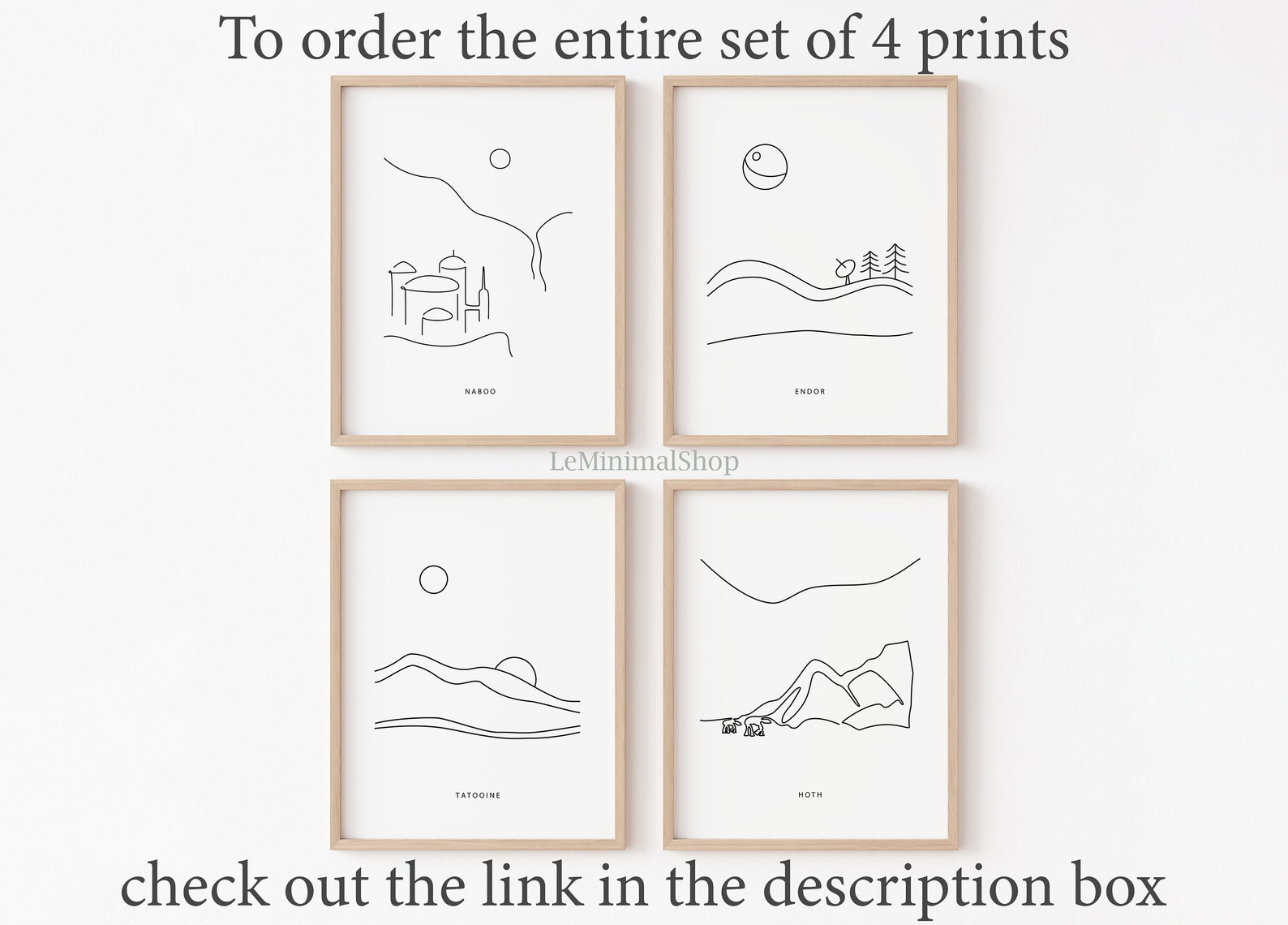 Naboo Star Wars Landscape Minimalist Line Drawing | Star Wars Room ...