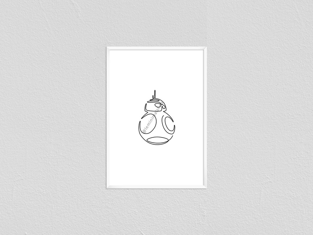 BB-8 Star Wars Minimalist Line Drawing BB8 Starwar Gift Room Decor ...