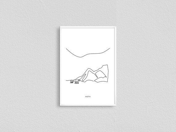 Hoth Star Wars Minimalist Line Drawing Star Wars Room Decor - Etsy