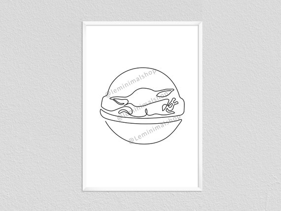 Baby Yoda Grogu Pod Pram Star Wars Minimalist Line Drawing - Etsy UK