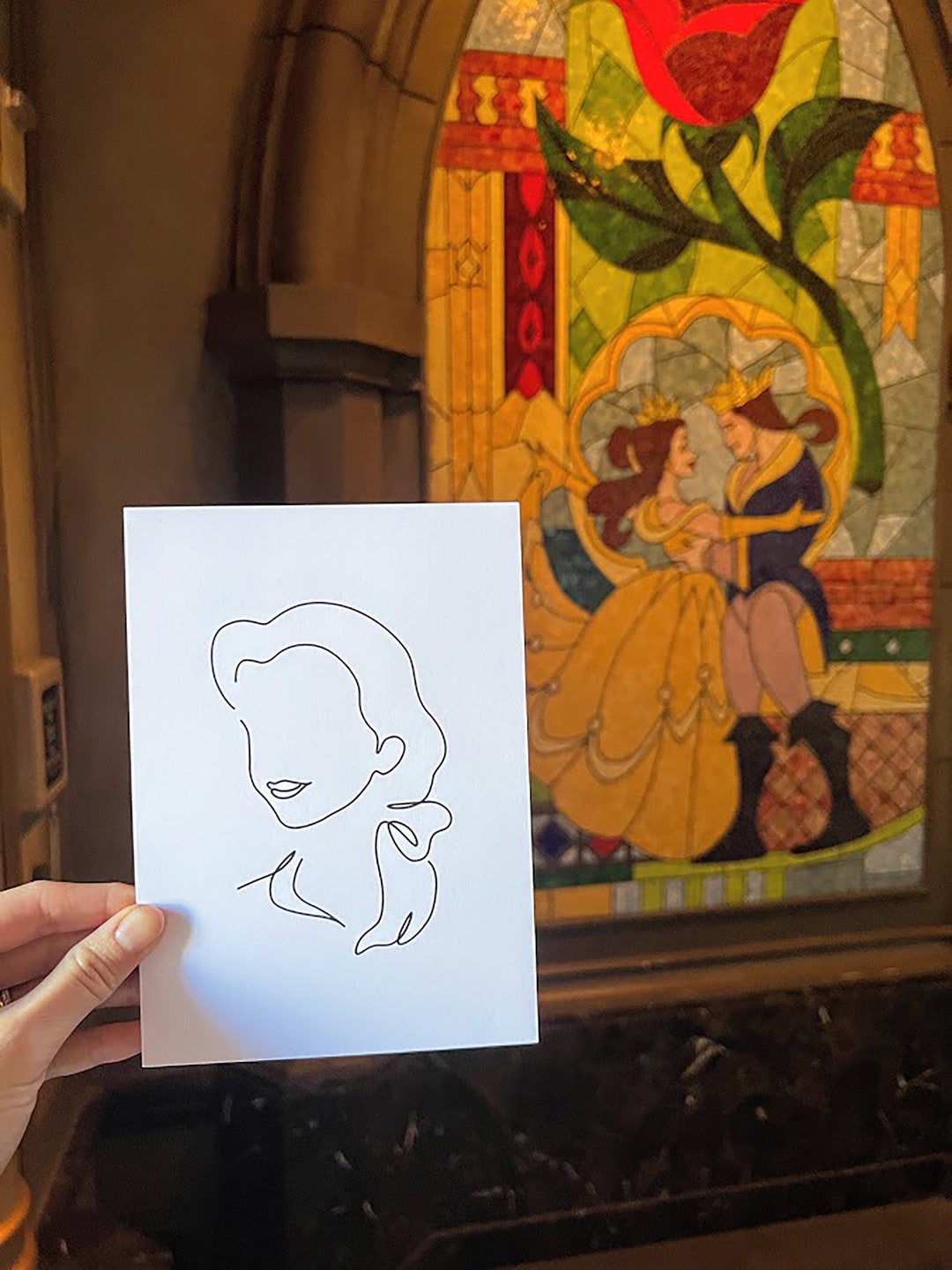 Belle Disney Princess Beauty and the Beast Minimalist Line Art | Disney ...