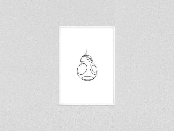 BB-8 Star Wars Minimalist Line Drawing BB8 Starwar Gift Room | Etsy