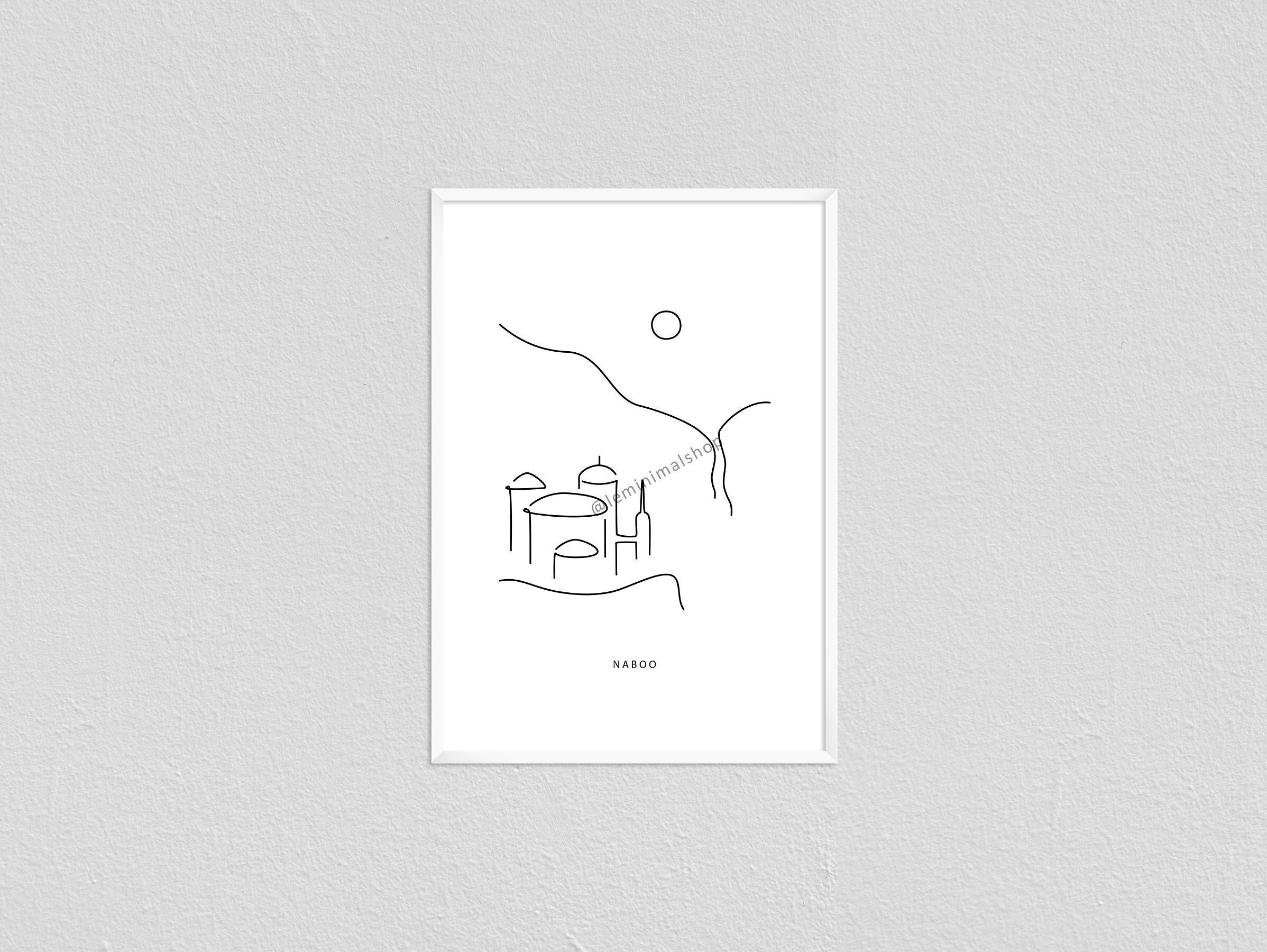 Naboo Star Wars Landscape Minimalist Line Drawing Star Wars - Etsy UK