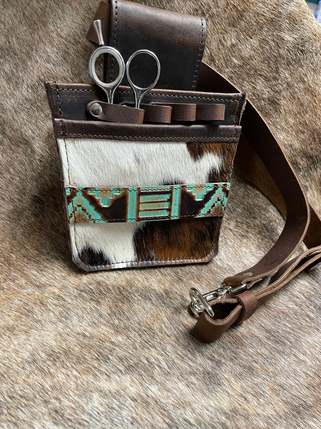 Hair Stylist Cosmetology Shear Holster With Belt. Beauty Scissors ...