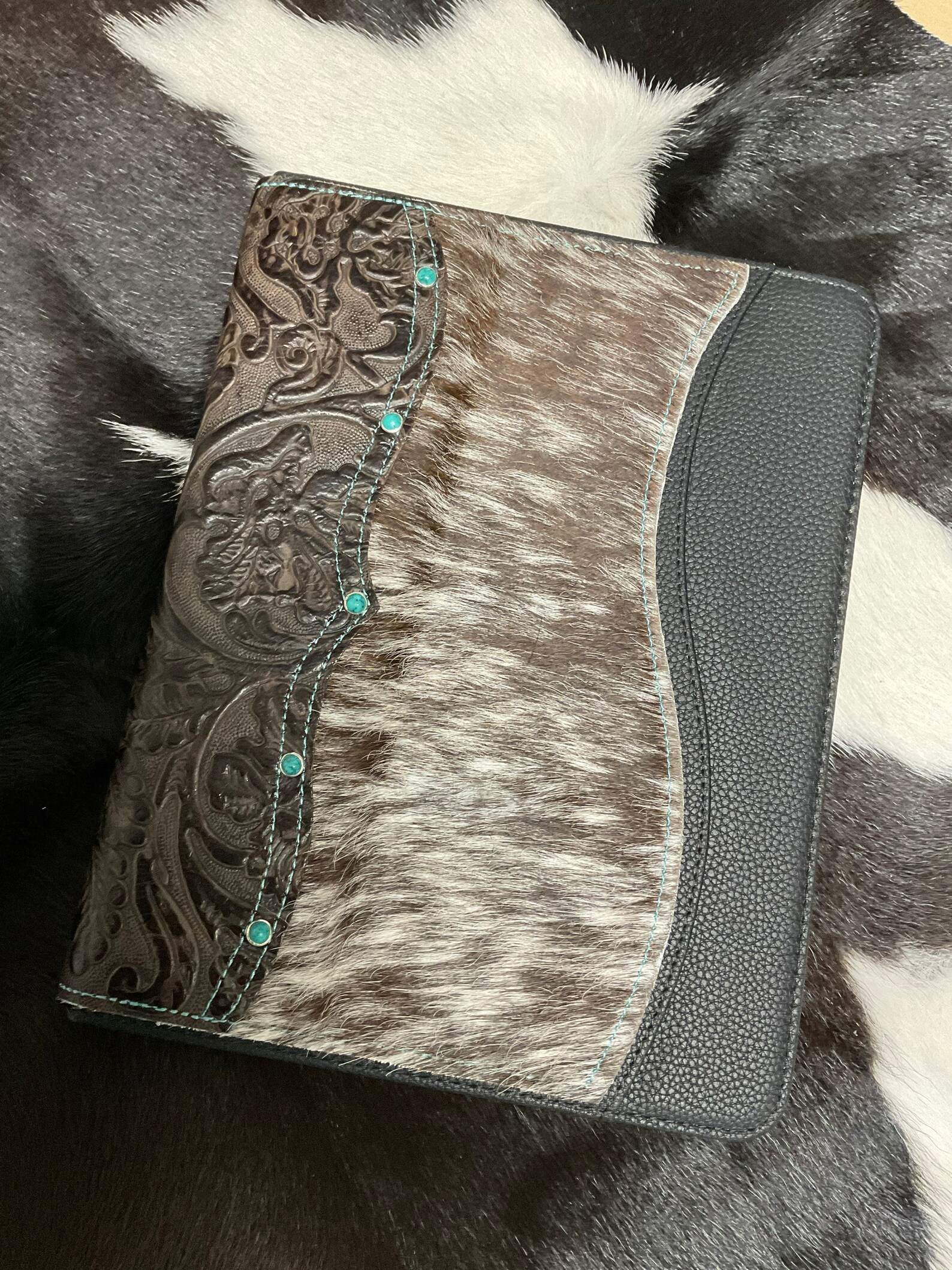 Western Hand Customized Tablet Folder Case Cowhide and Leather - Etsy