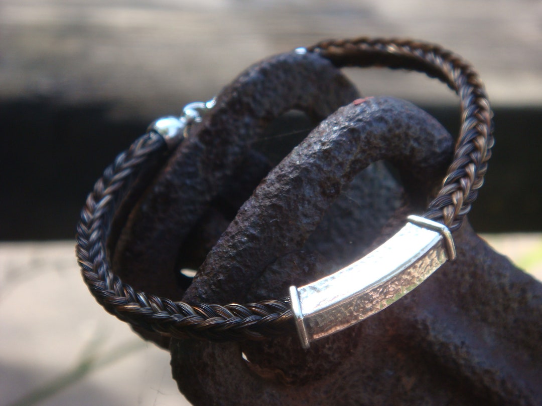 CUSTOM Horse Hair Square Braid Bracelet With Sterling Silver Ends and ...