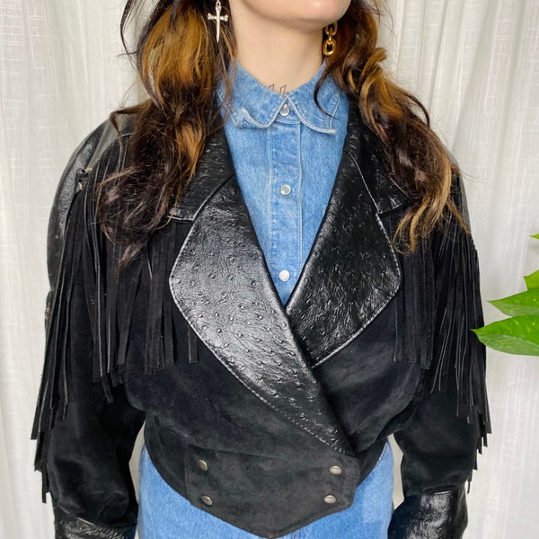 80s Womens Fringe Jacket - Etsy