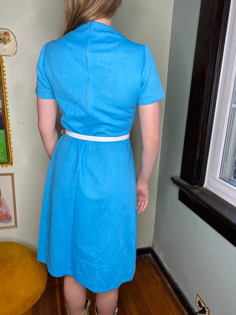 1970s Blue Floral Dress - Etsy