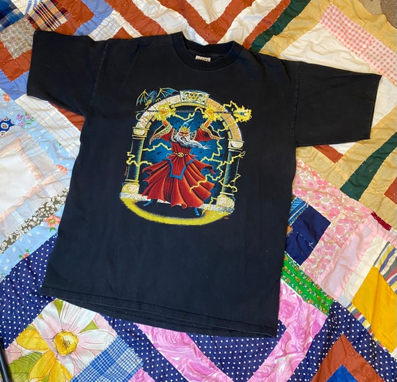 1980s Wizard/Motorcycle T-shirt - Gem