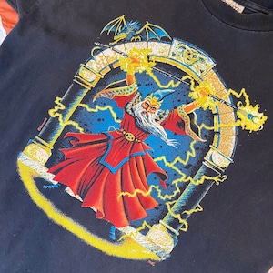 1980s Wizard/motorcycle T-shirt - Etsy