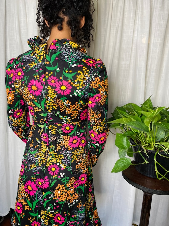 1960s Neon Flower Dress - Gem