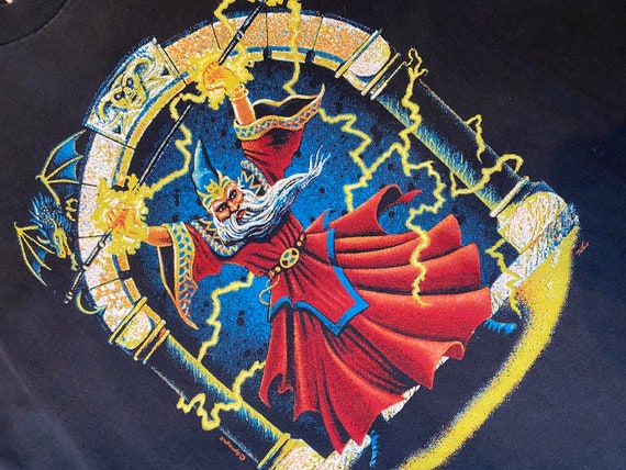 1980s Wizard/Motorcycle T-shirt - Gem