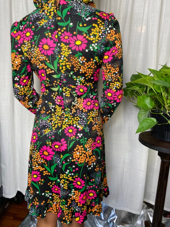 1960s Neon Flower Dress - Gem