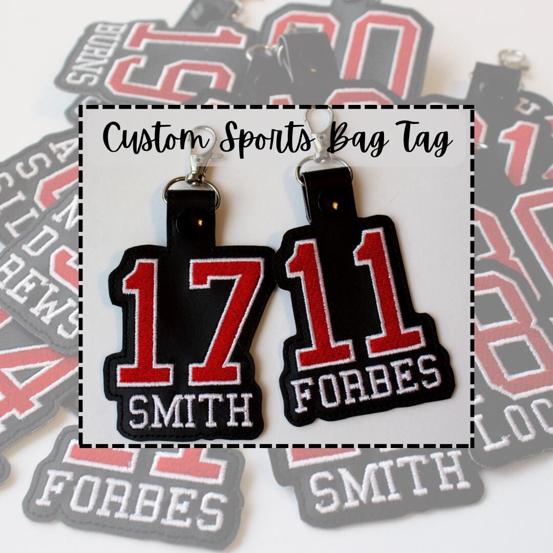 Custom Sports Bag Tag | Name Tag Key Fob | Backpack Tag | Luggage Tag ...