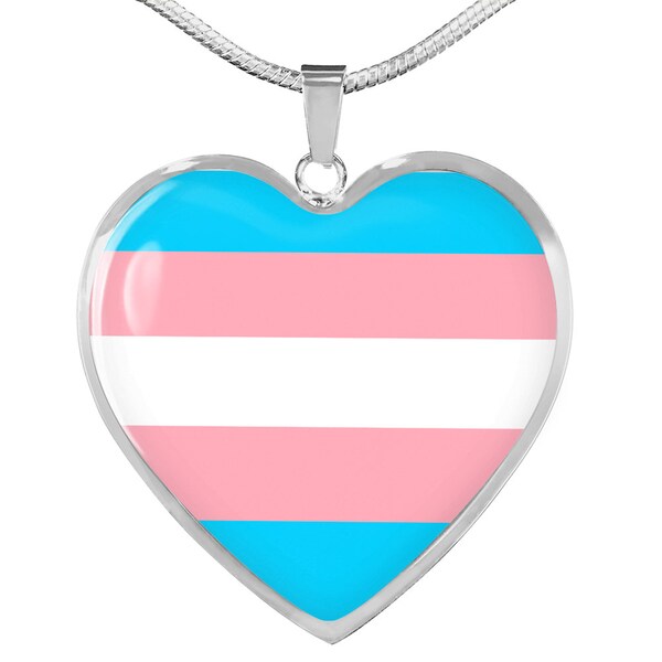 Transgender Heart Necklace - Etsy