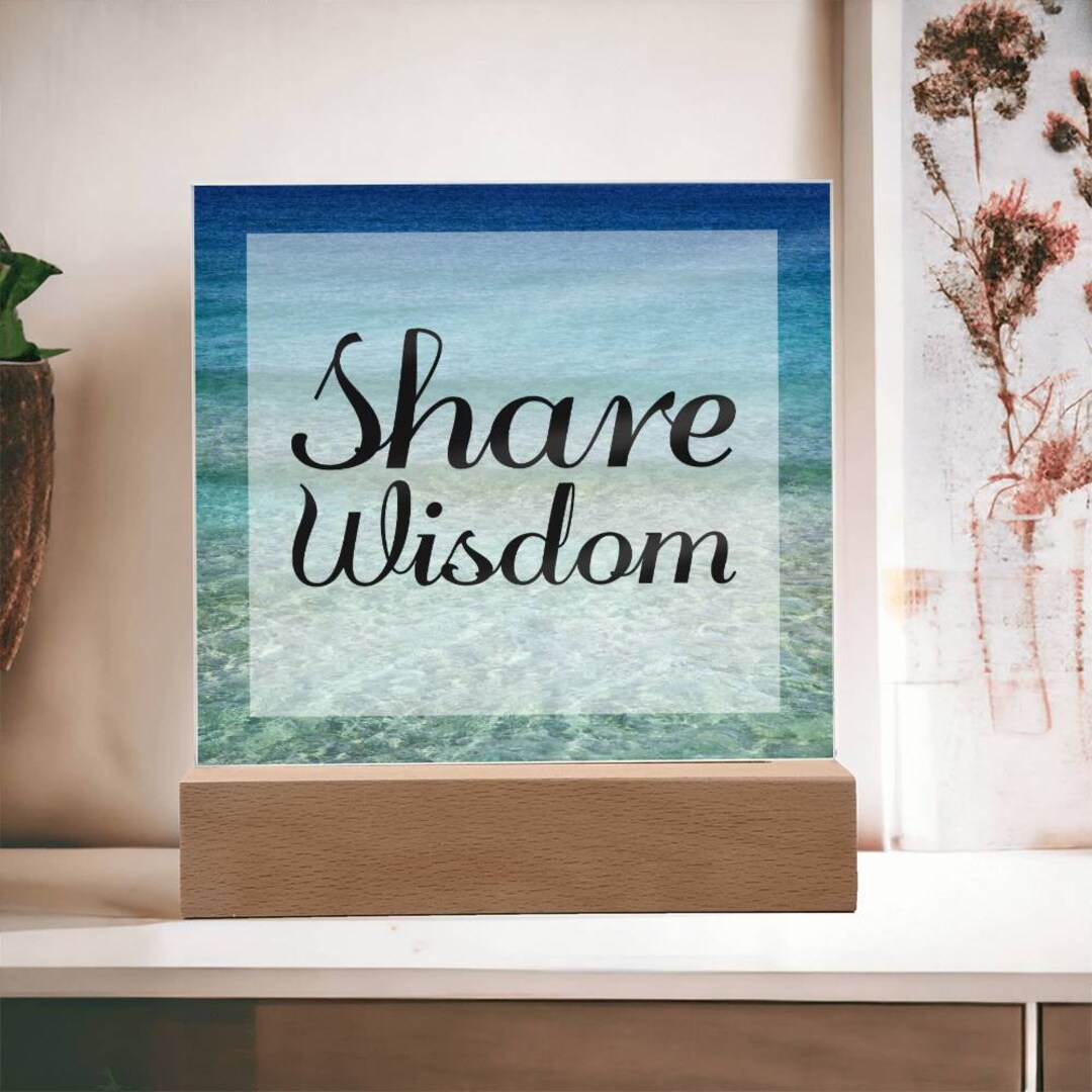 Share Wisdom Inspirational Ocean Art Plaque, Gift for Self-care ...