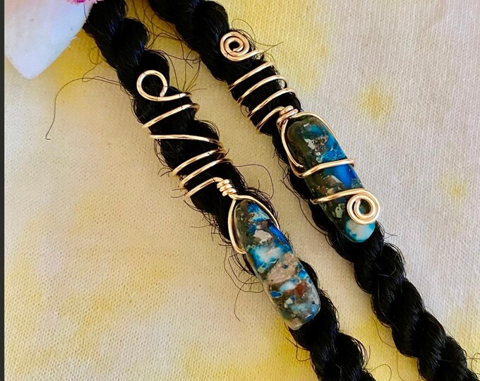 Loc Jewelry Jasper Gemstone Dread/braid Charm Choice of Wire Color ...