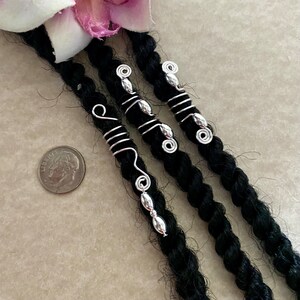 Loc Jewelry W/silver Metal Oval Beads Set of 3 Dread/braid Charms Locs ...